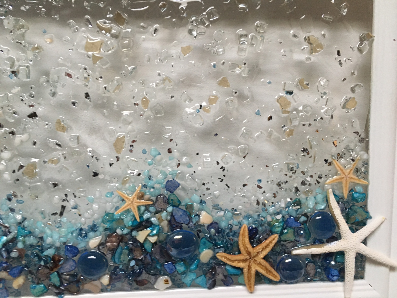 Seaglass Wave Window/beach Transom Decor/beach Decor Art/transom Art ...