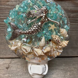 Mermaid Nightlight, Coastal Mermaid Nightlight,seaglass Nightlight ...