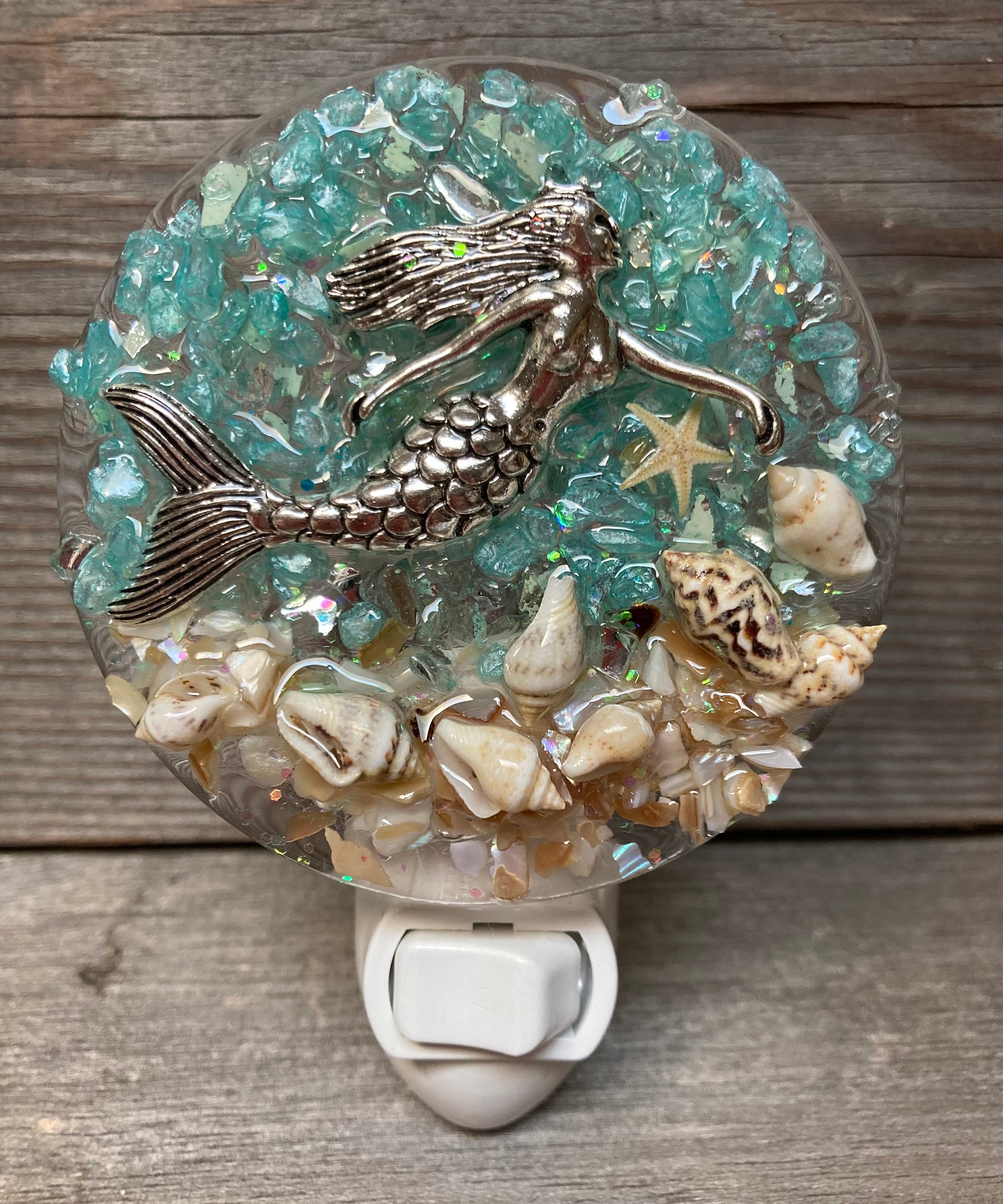 Mermaid Nightlight, Coastal Mermaid Nightlight,seaglass Nightlight ...