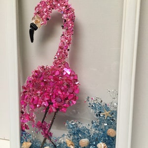 Flamingo Glass Art, Flamingo Decor, Flamingo Sea Glass Resin Window ...