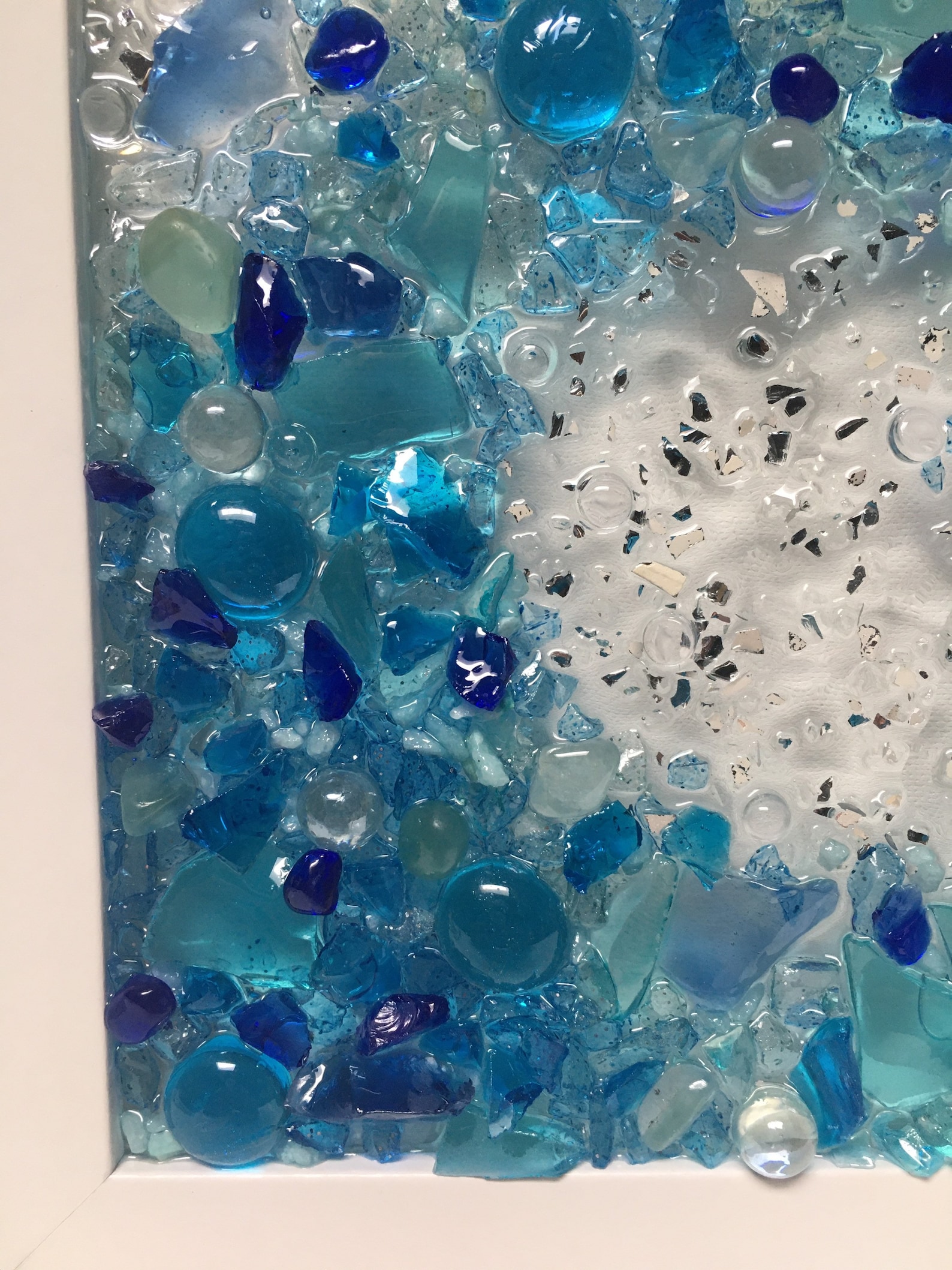 Sea Glass Wave/sea Glass Decor/sea Glass Art/crashing Wave Window/ocean ...