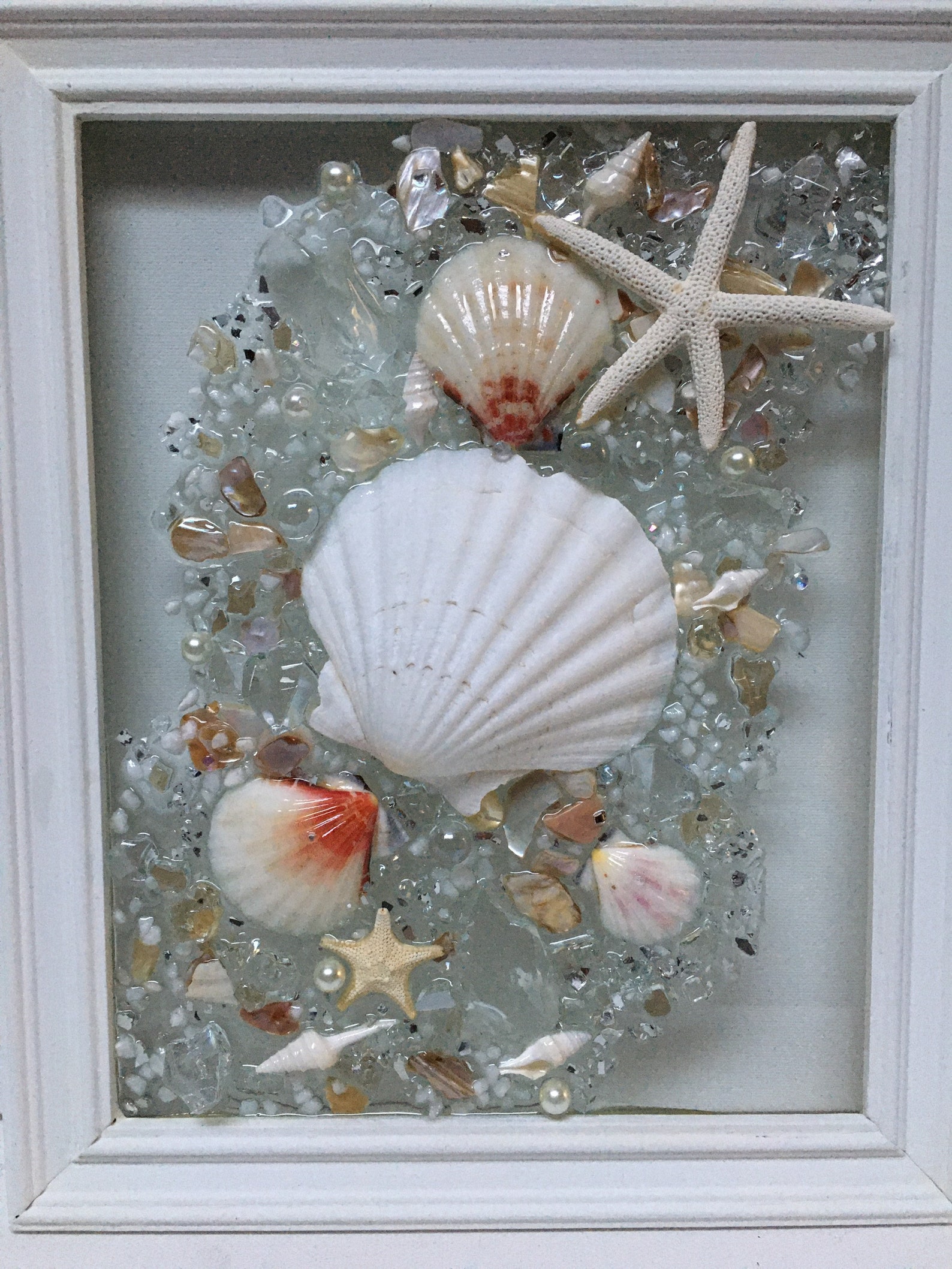Crystal Seashell Arrangement White Seashell Window Crystal - Etsy