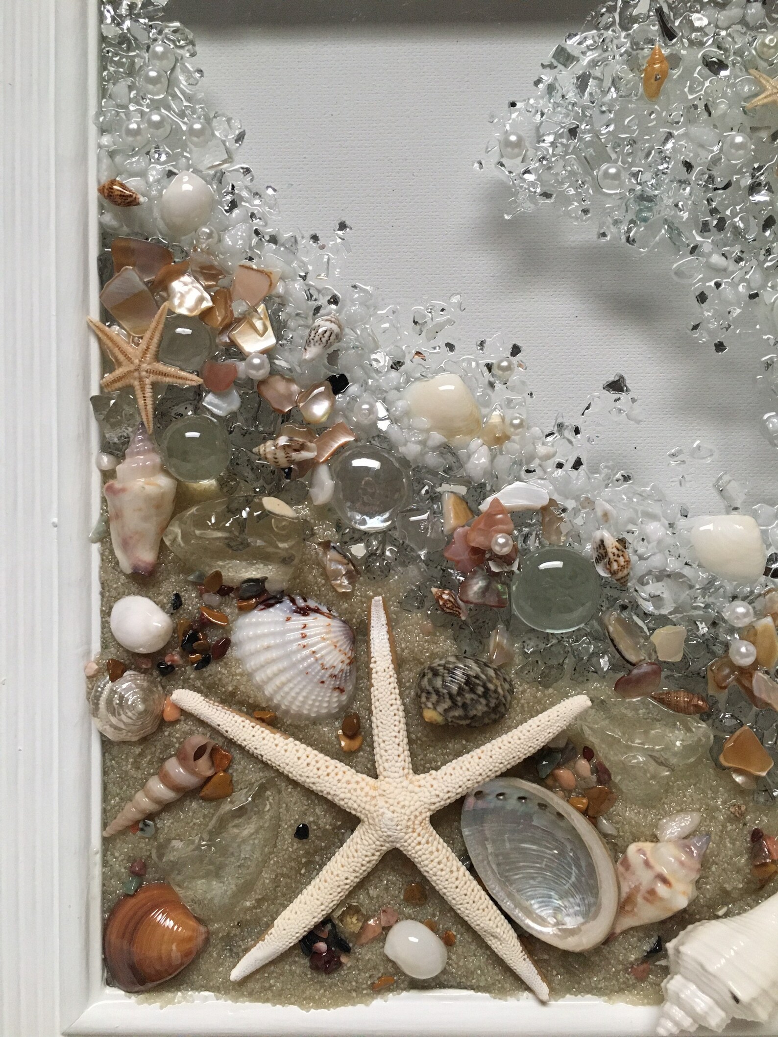 White Crystal & Seashell Ocean Wave/crystal Coastal | Etsy