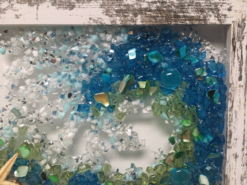 Ocean Wave/ocean Wave Window/rustic Beach Wall Hanging/coastal Seaglass ...