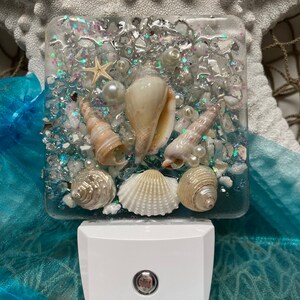 Coastal Nightlight/crystal Nightlight/shell Nightlight/wall Light/night ...