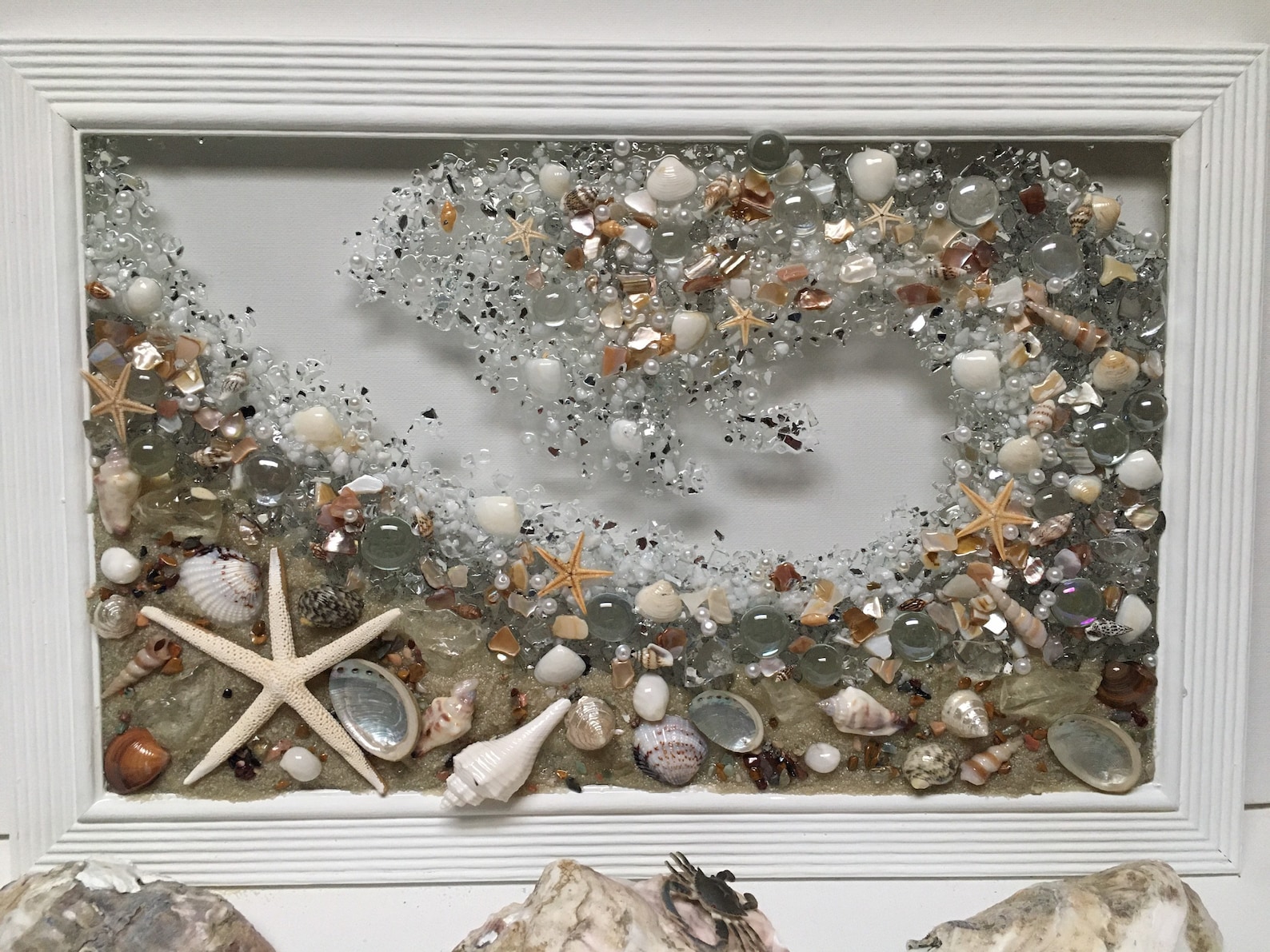 White Crystal & Seashell Ocean Wave/crystal Coastal - Etsy