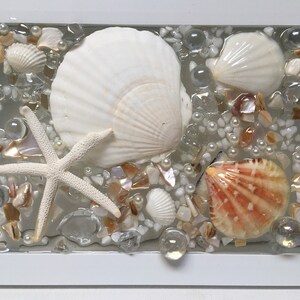 White Seashell Window, White Seashell/seaglass Arrangement, Crystal and ...
