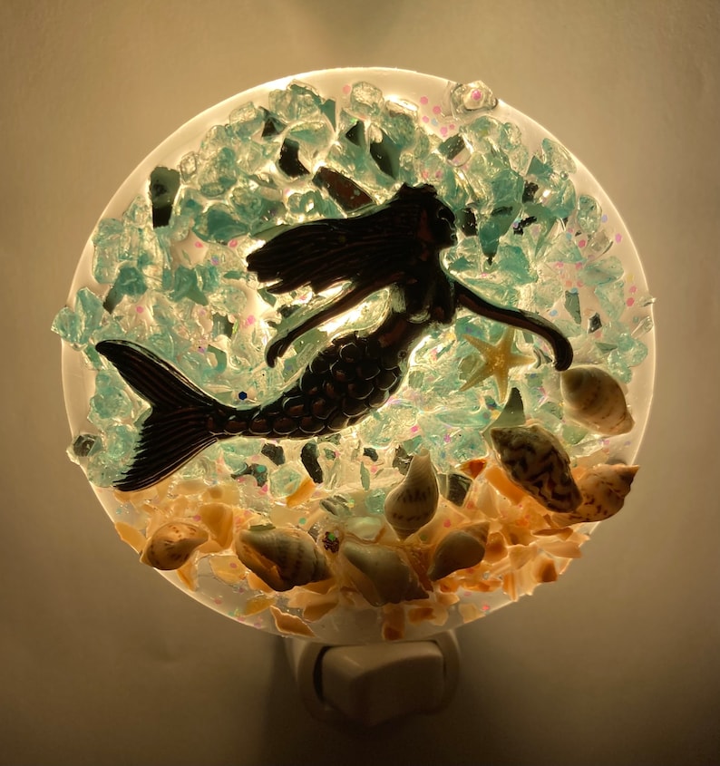 Mermaid Nightlight, Coastal Mermaid Nightlight,seaglass Nightlight ...