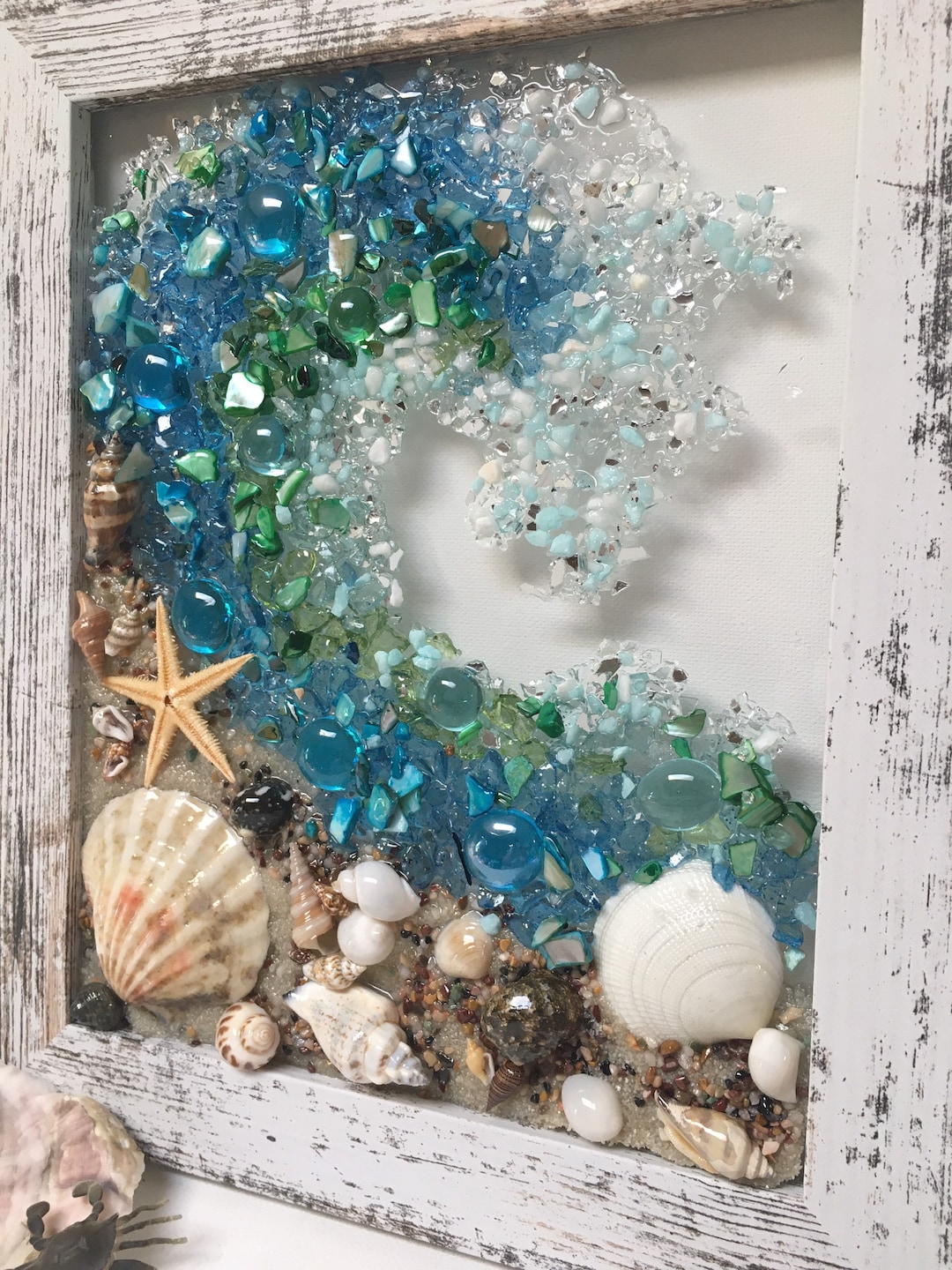 Ocean Wave Art/rustic Beach Wall Hanging/wave Art/resin Wave Window ...