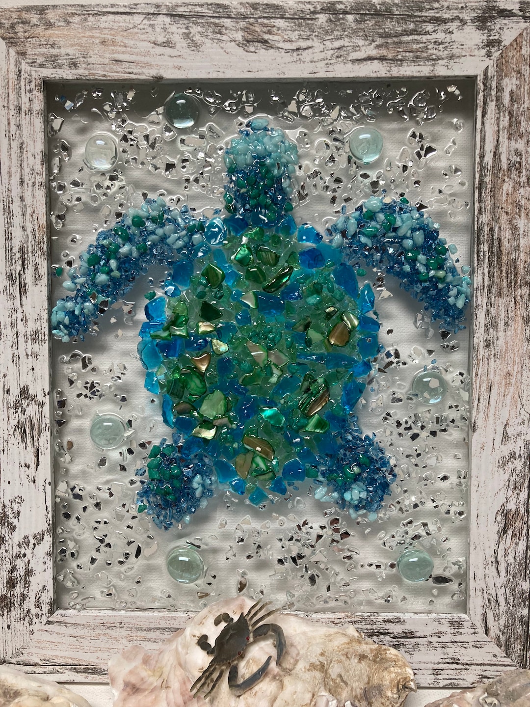 Sea Turtle Wall Art/sea Turtle Sea Glass Window/turtle Art/sea Turtle ...