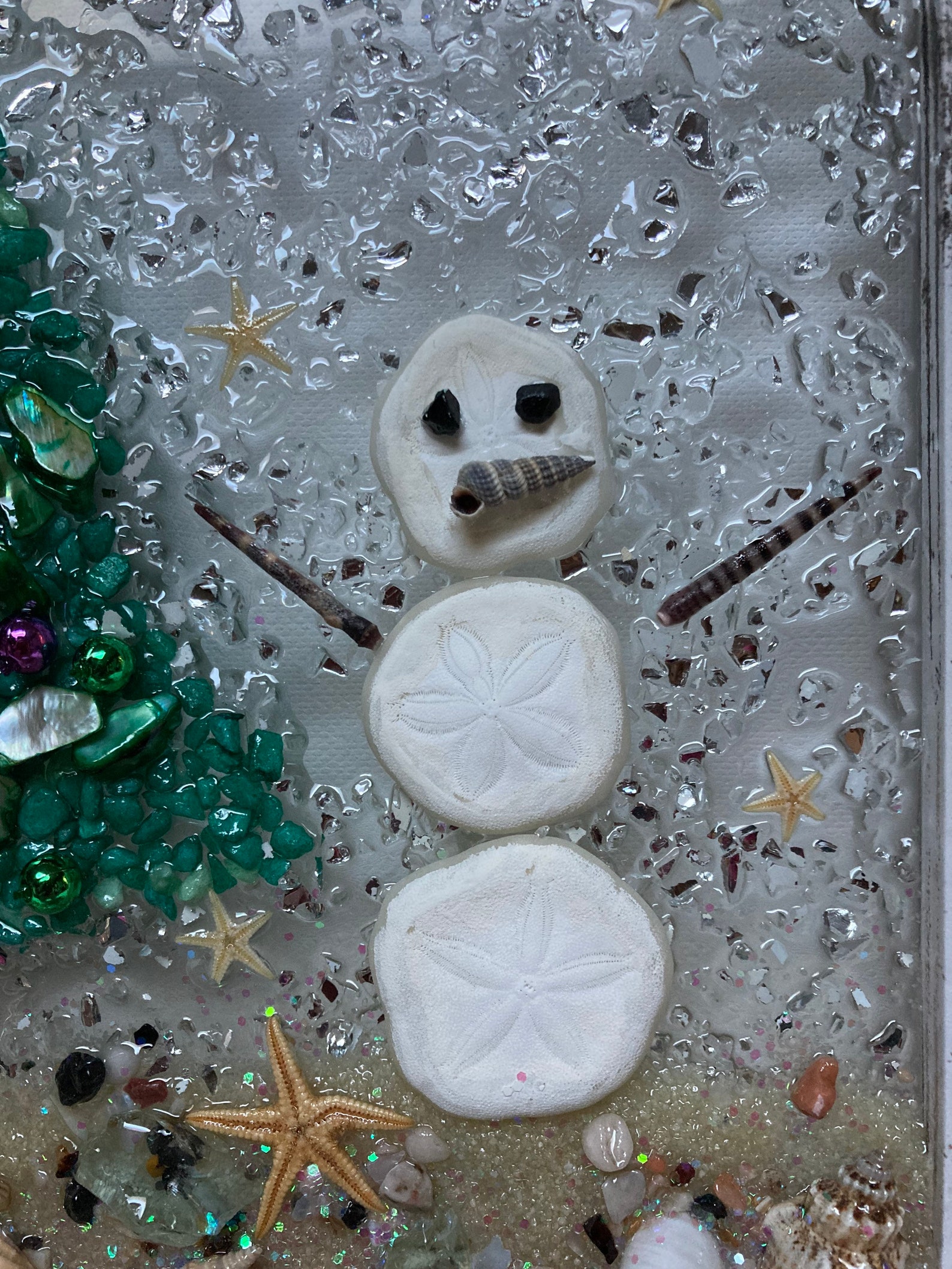 Sea Biscuit Snowman/coastal Christmas Snowman/snowman Glass Art/snowman ...