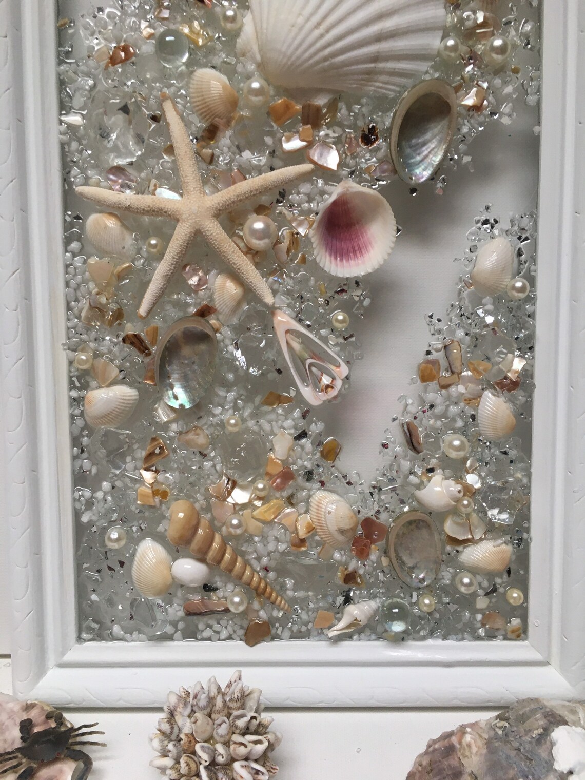 White Seashell & Crystal Wall Hanging for Beach/ocean Seashell - Etsy