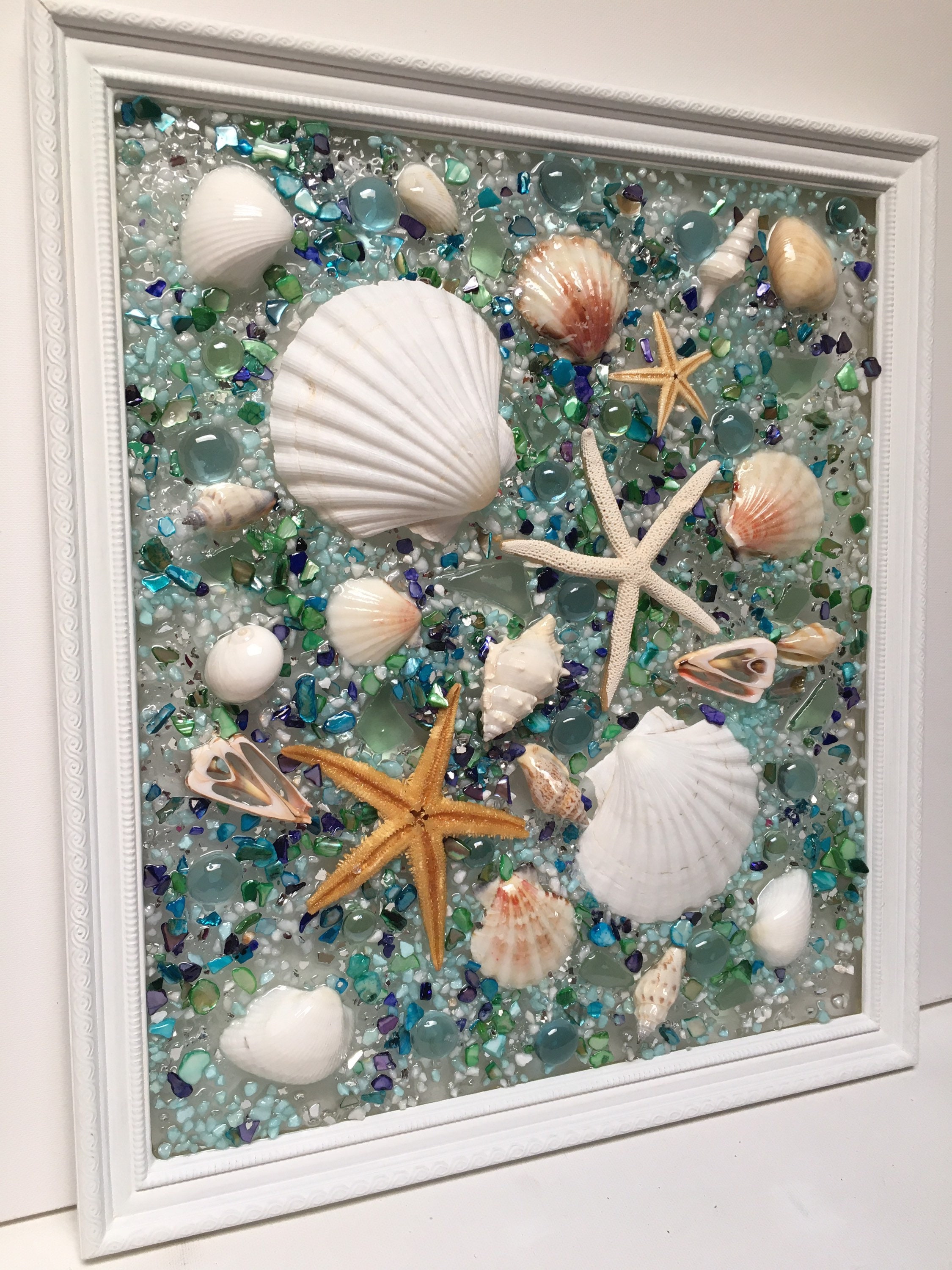 Seashell and Seaglass Medley Beach Window/beach House Window/seashell ...