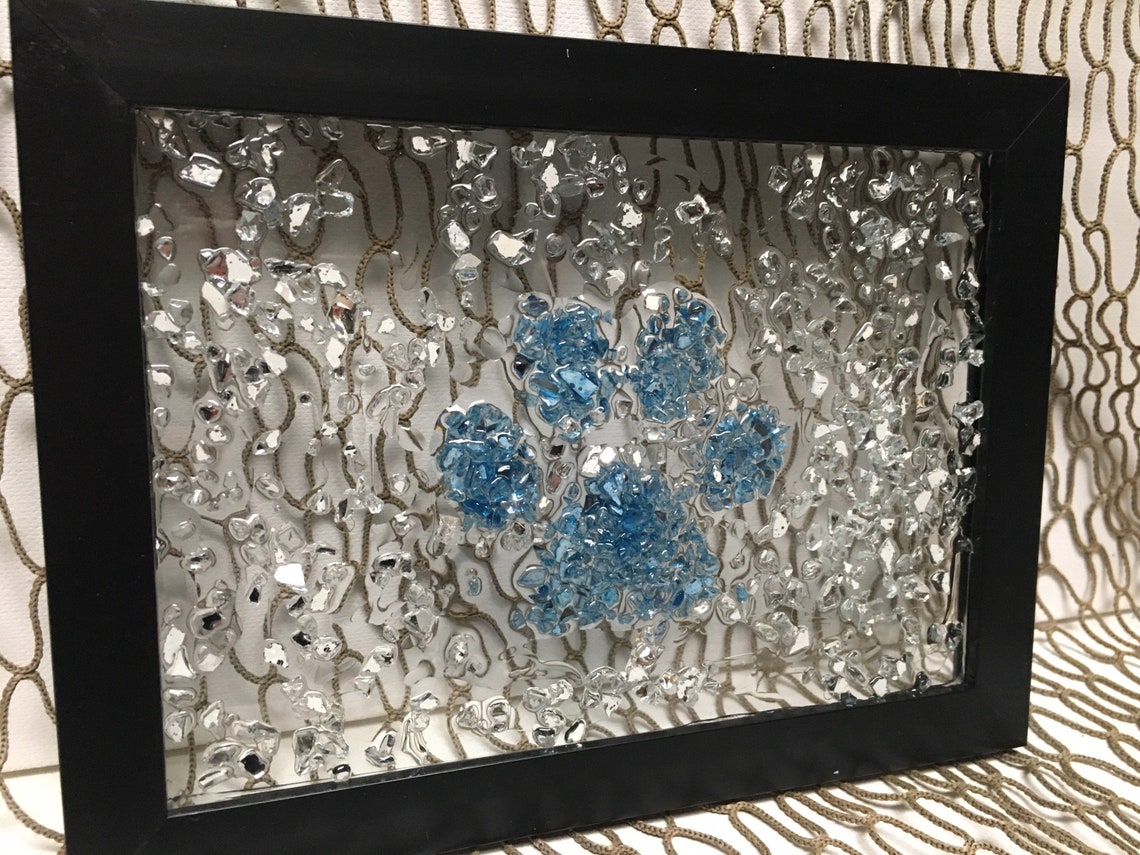 Dog Paw Print Blue Pet Print Blue Dog Print Pet Print | Etsy