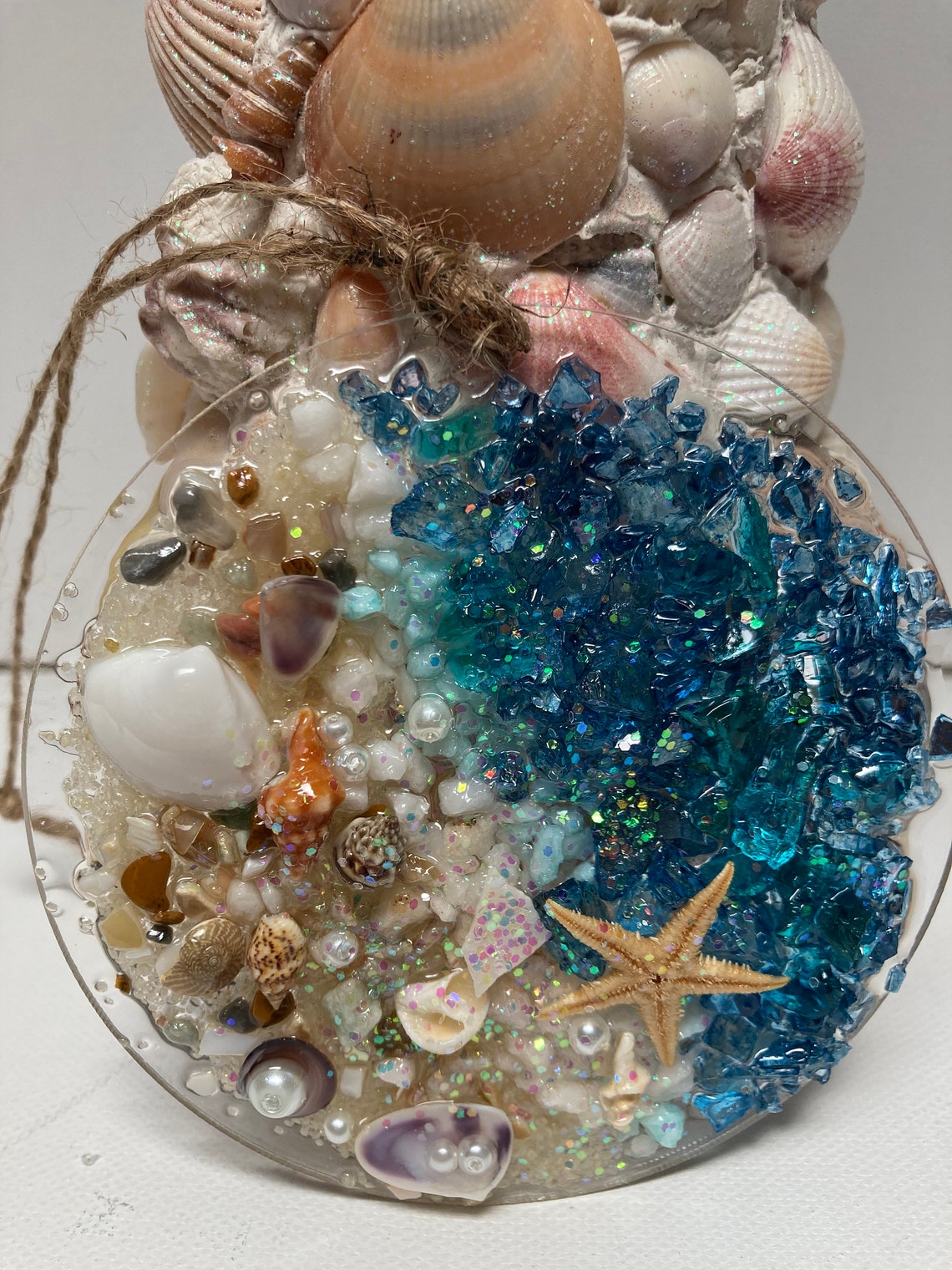 Seashell Coastal Ornament/sun Catcher, Seashell Sun Catcher, Coastal ...
