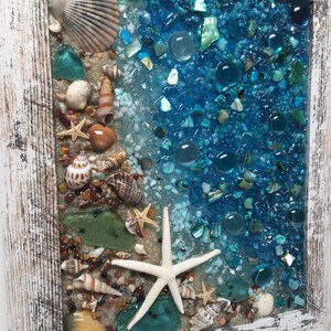 Coastline Seascape, Seascape Window, Beach Glass Art, Sea Glass Art ...