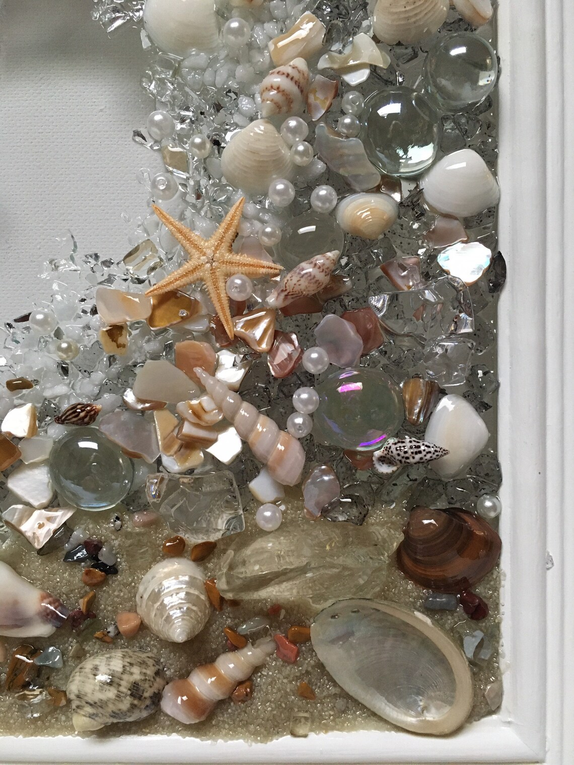 White Crystal & Seashell Ocean Wave/crystal Coastal - Etsy