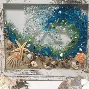 Ocean Wave/ocean Wave Window/rustic Beach Wall Hanging/coastal Seaglass ...