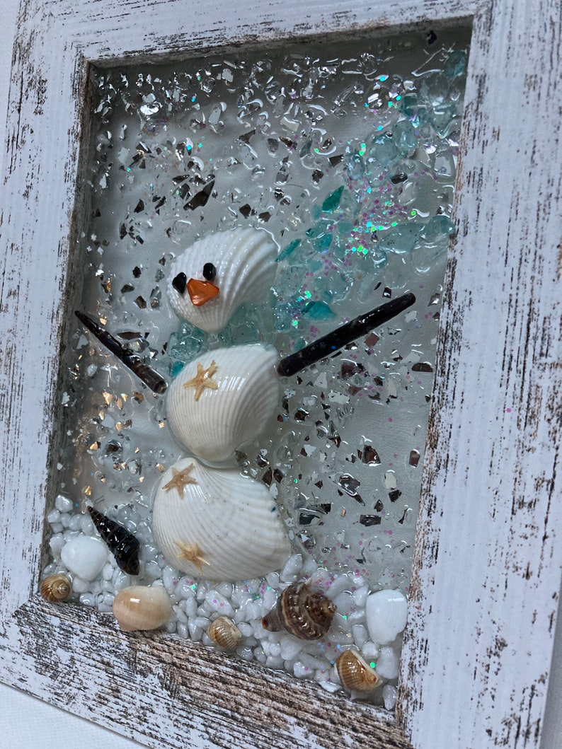 Seashell Snowman/coastal Snowman/beach Snowman/holiday Snowman - Etsy