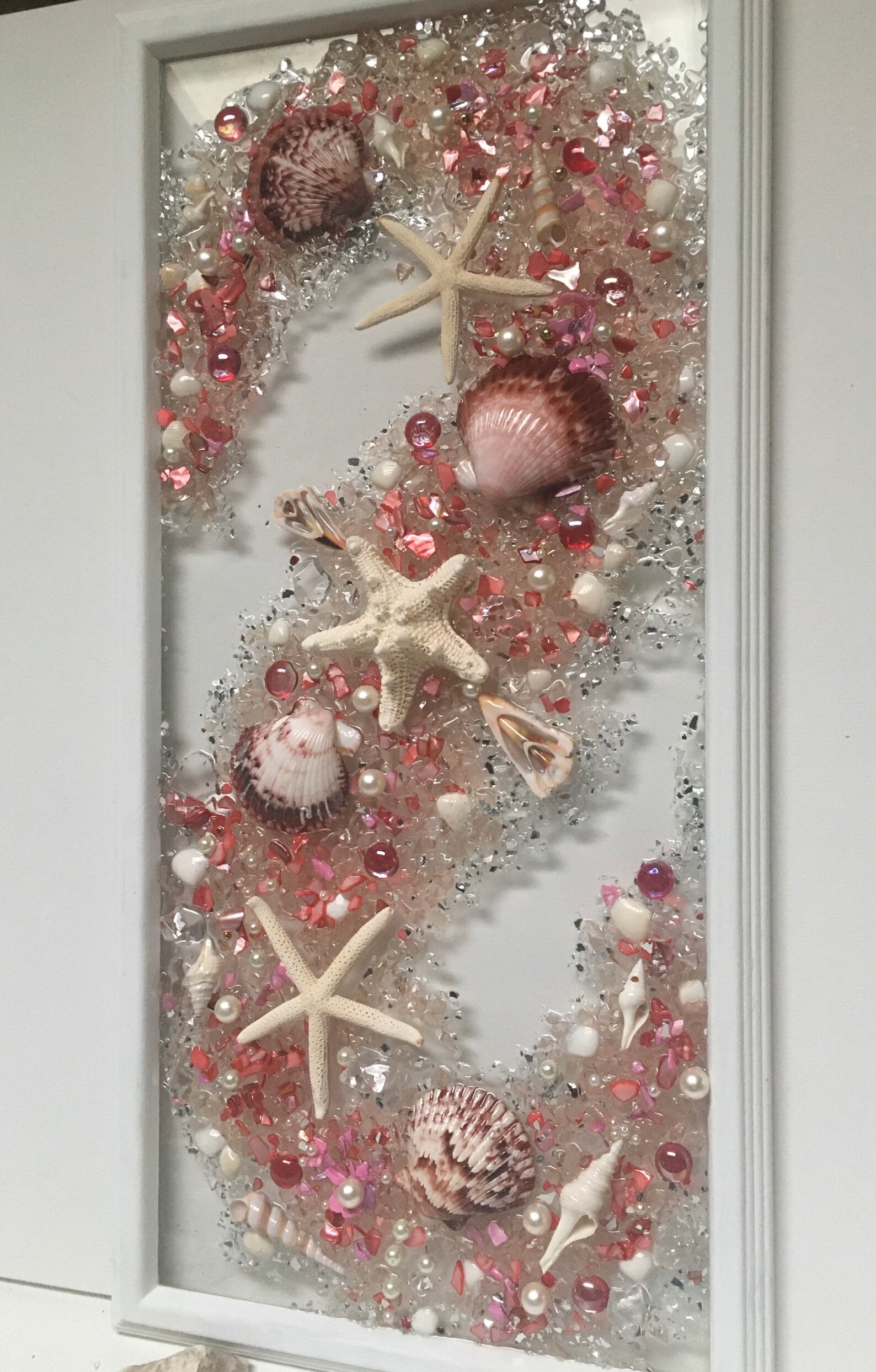 Coral Seashell & Crystal Wall Hanging for Beach/ocean Seashell - Etsy