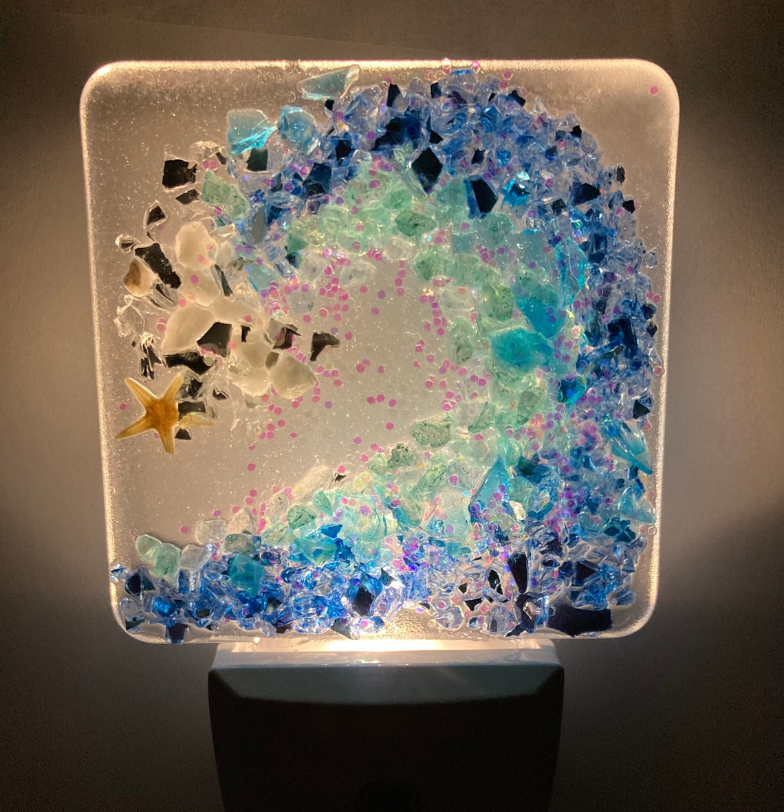 Coastal Nightlight/wave Nightlight/beach Wall Light/night Light/resin ...
