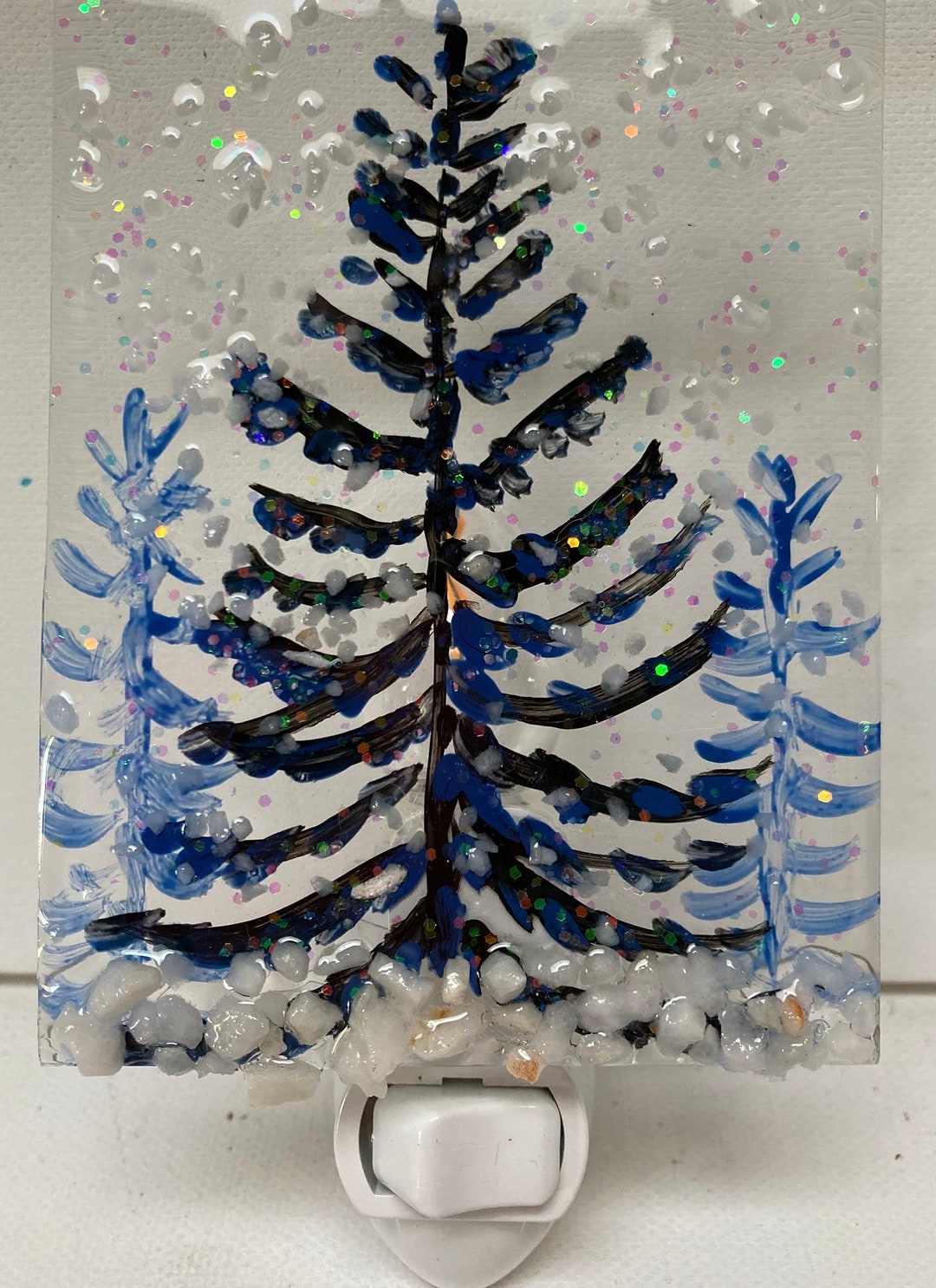 Evergreen Tree, Winter Cedar Tree Nightlight, Winter Evergreen Tree ...