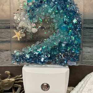 Coastal Nightlight/wave Nightlight/beach Wall Light/night Light/resin ...