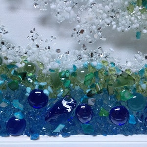 Seaglass Wave Window/seashell Art/beach Glass Art/coastal Wave/seascape ...