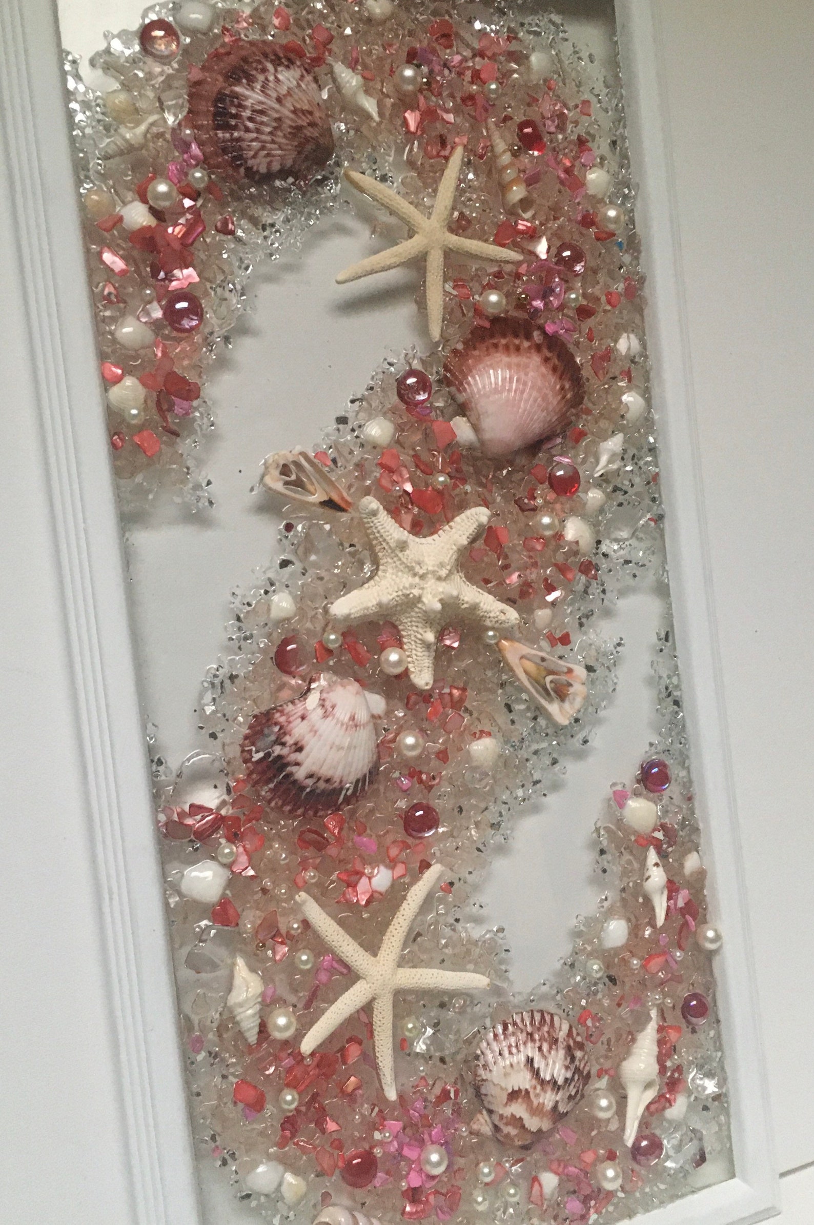 Coral Seashell & Crystal Wall Hanging for Beach/ocean Seashell - Etsy