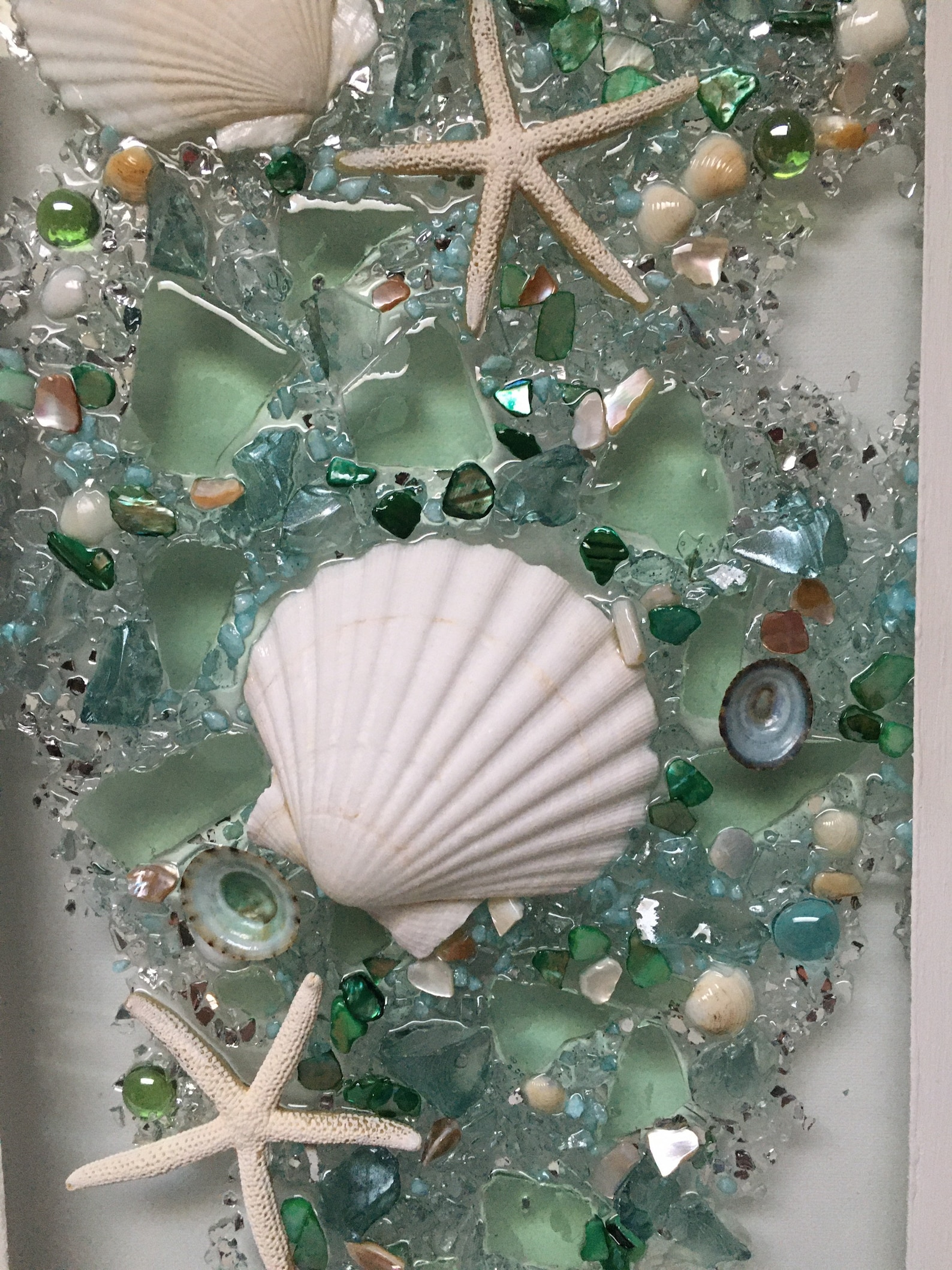 Seafoam Green Seashell Window Art/pastel Wall Art/seashell Wall Art ...