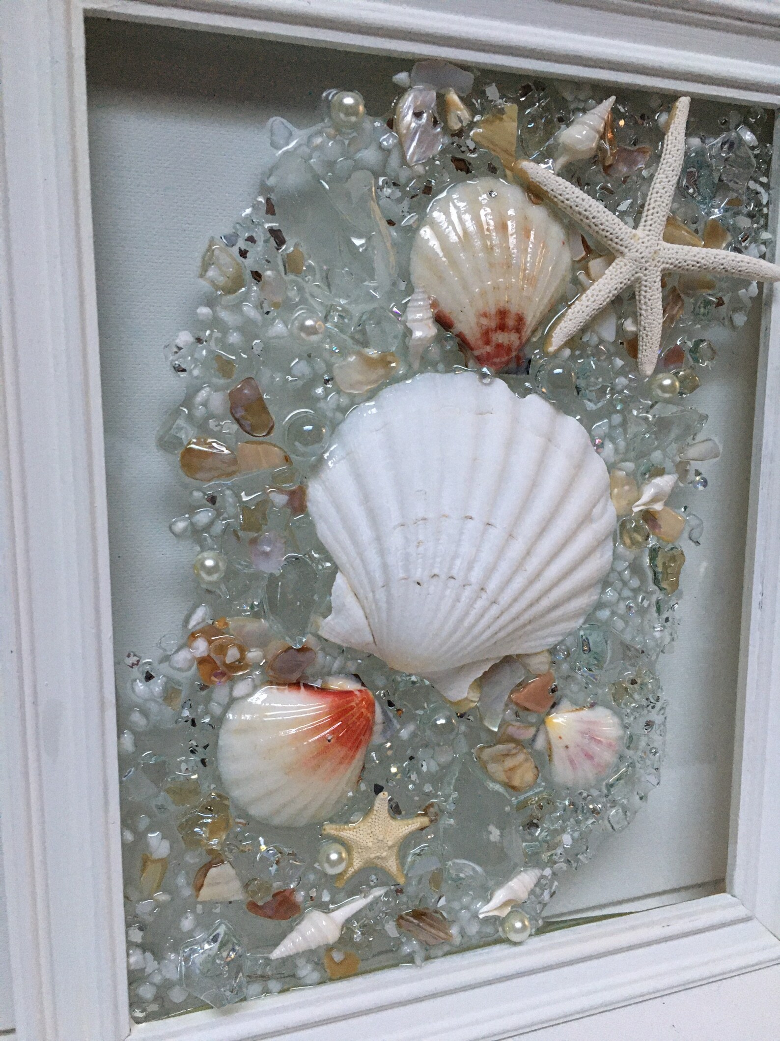 Crystal Seashell Arrangement White Seashell Window Crystal - Etsy