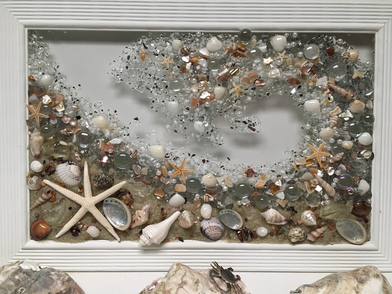 White Crystal & Seashell Ocean Wave/crystal Coastal - Etsy