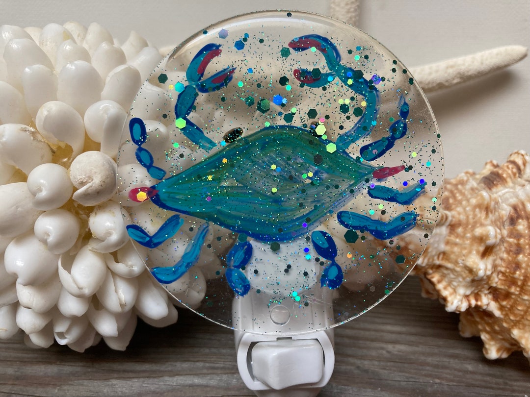 Coastal Crab Night Light/blue Crab Night Light/crab Night Light/coastal ...