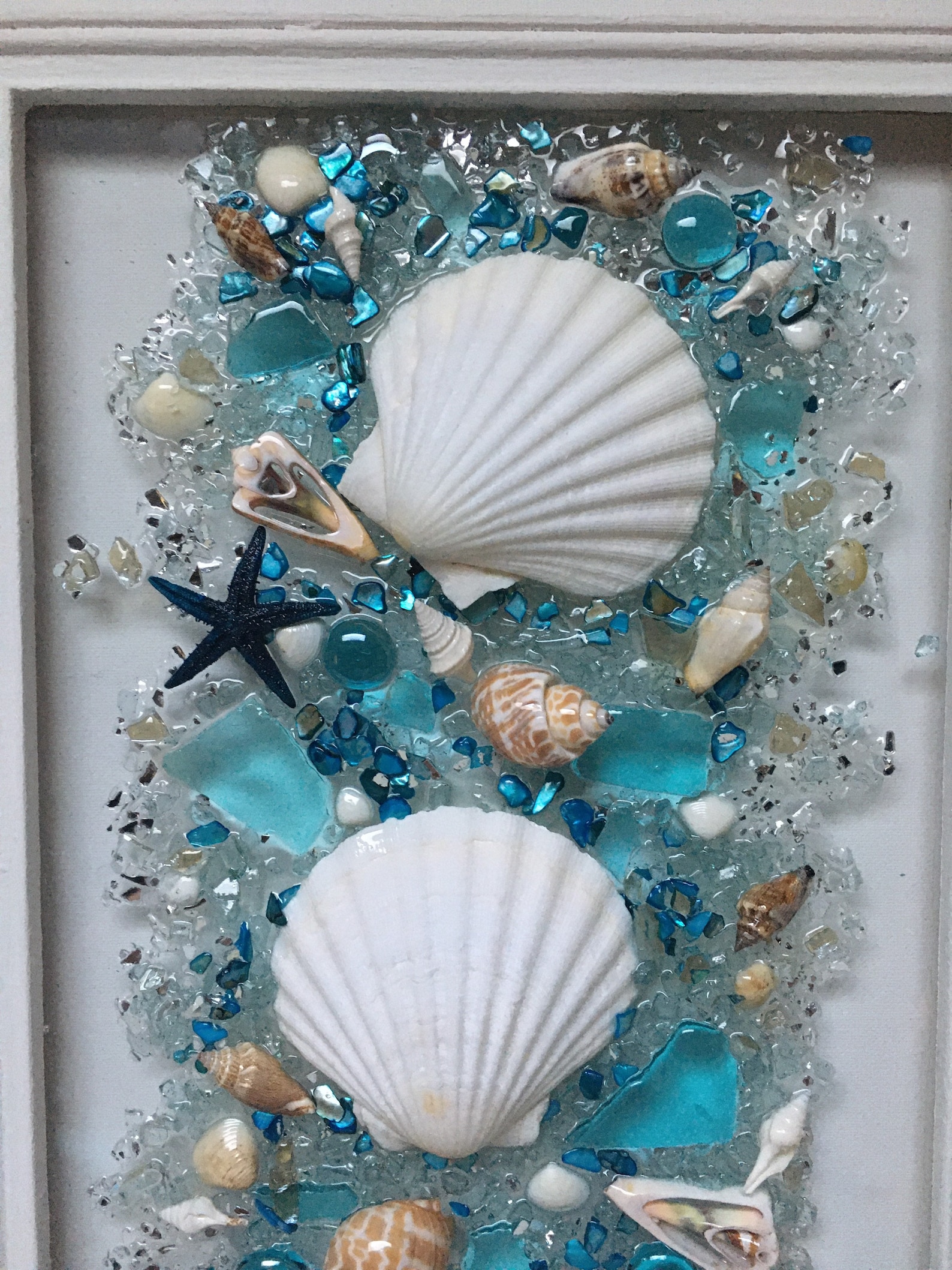 Seashell Art for Beach Home Beach Decor Resin Art Resin - Etsy