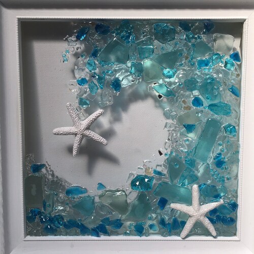 Handmade Ocean Wave Crushed Glass Art Coastal Decor Beach - Etsy