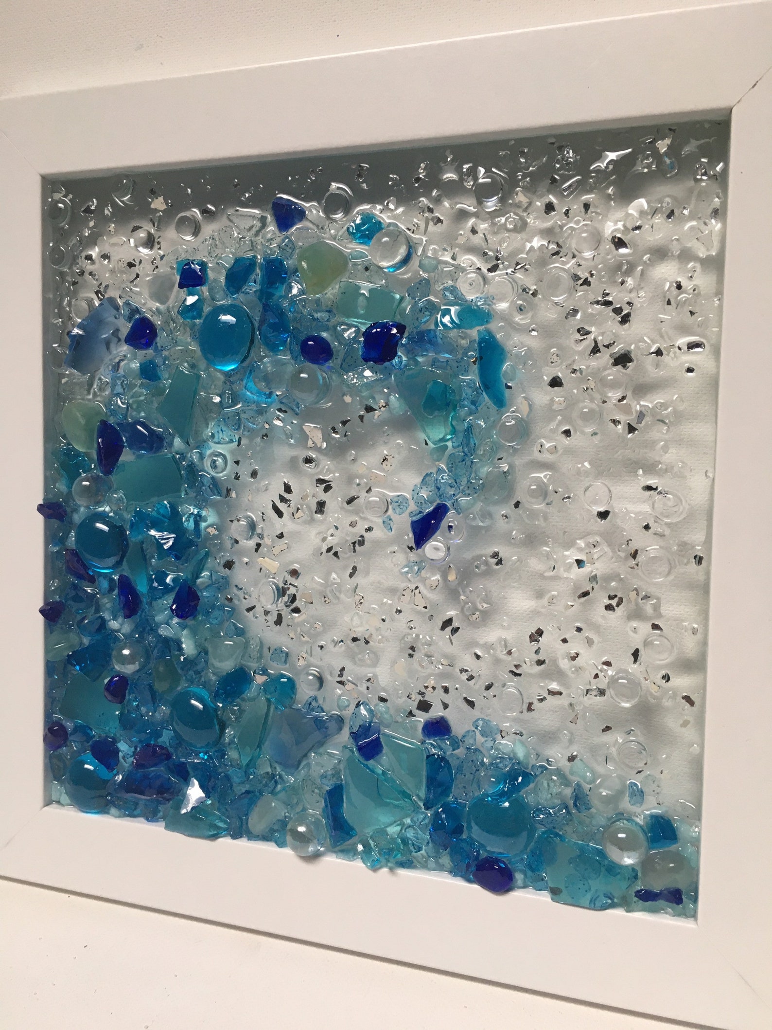 Sea Glass Wave/sea Glass Decor/sea Glass Art/crashing Wave - Etsy