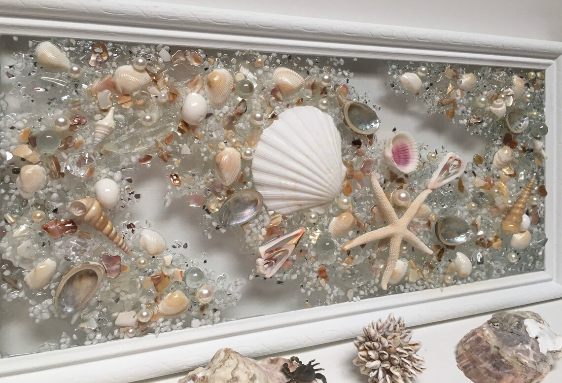 White Seashell & Crystal Wall Hanging for Beach/ocean Seashell - Etsy
