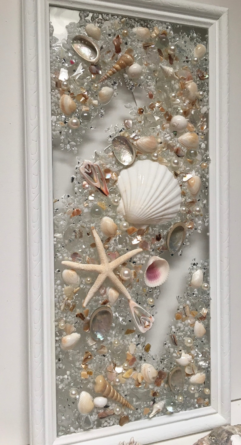 White Seashell & Crystal Wall Hanging for Beach/ocean Seashell - Etsy