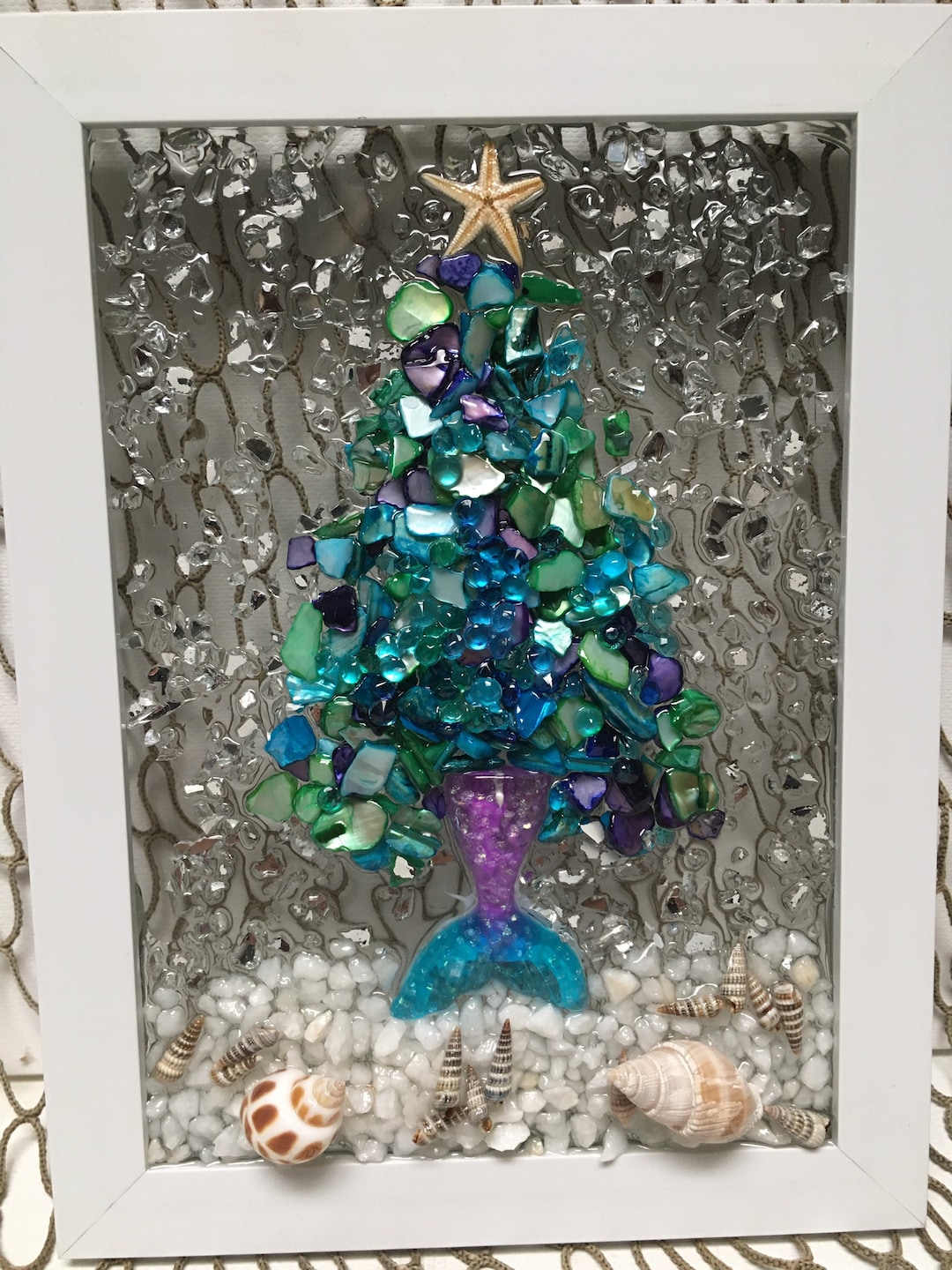 Mermaid Tail Christmas Tree, Coastal Christmas Tree, Beach Christmas ...