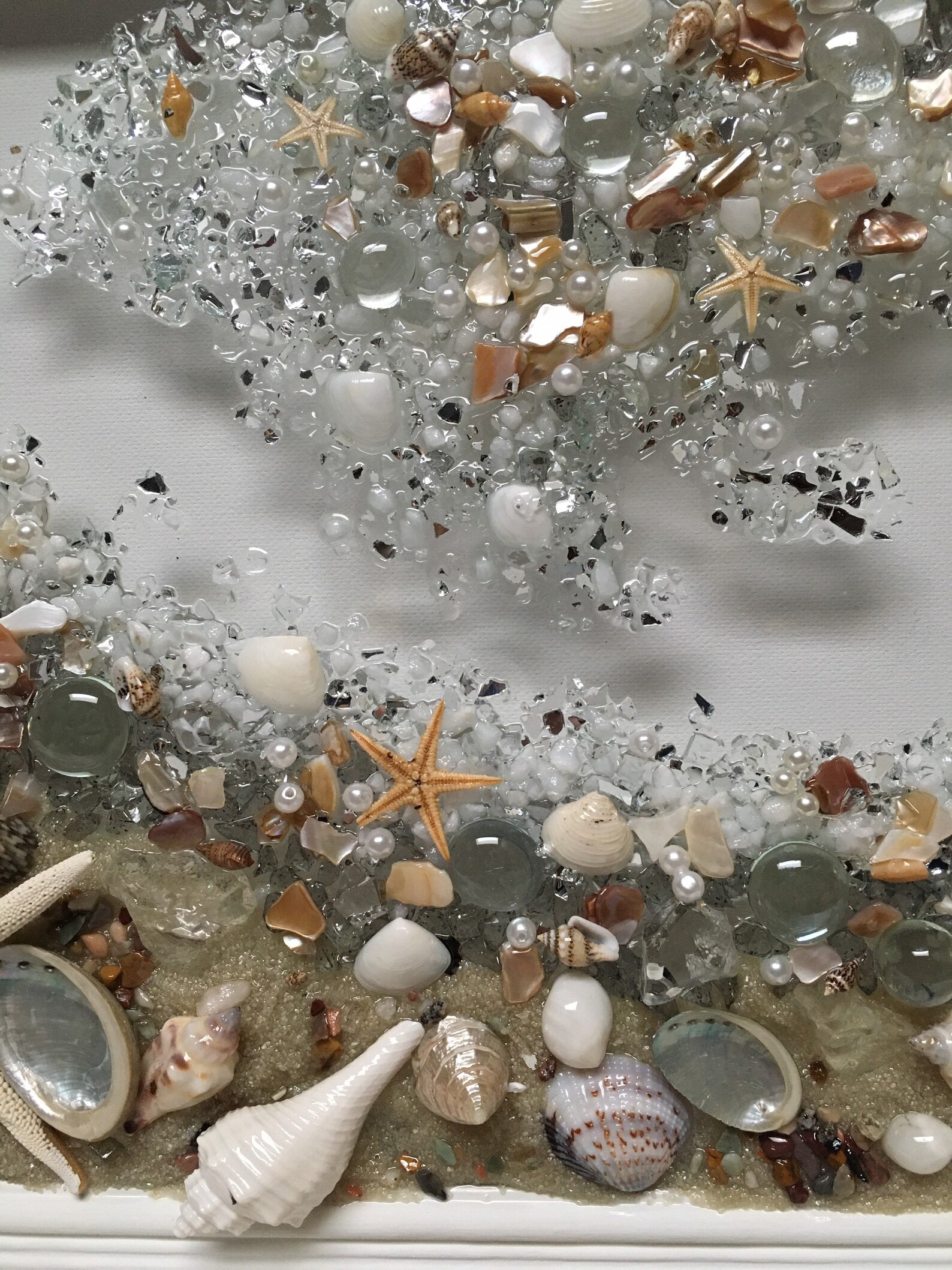 White Crystal & Seashell Ocean Wave/crystal Coastal - Etsy