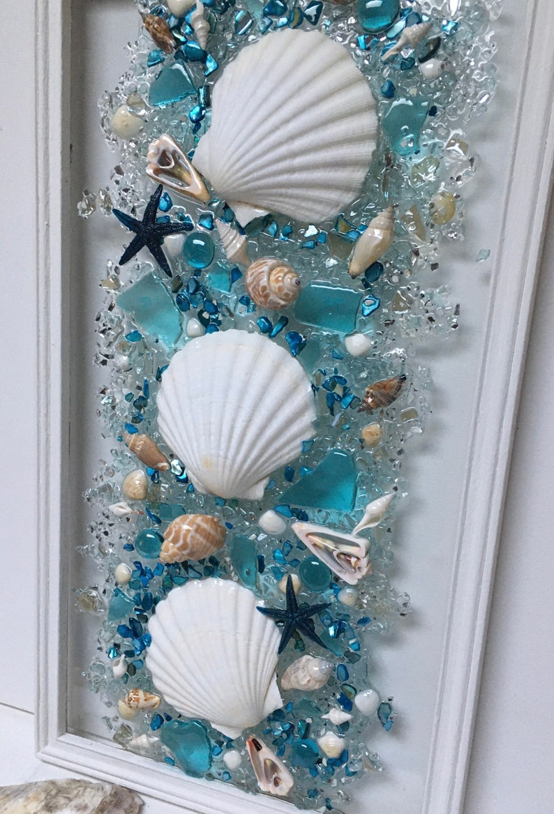 Seashell Art for Beach Home Beach Decor Resin Art Resin - Etsy
