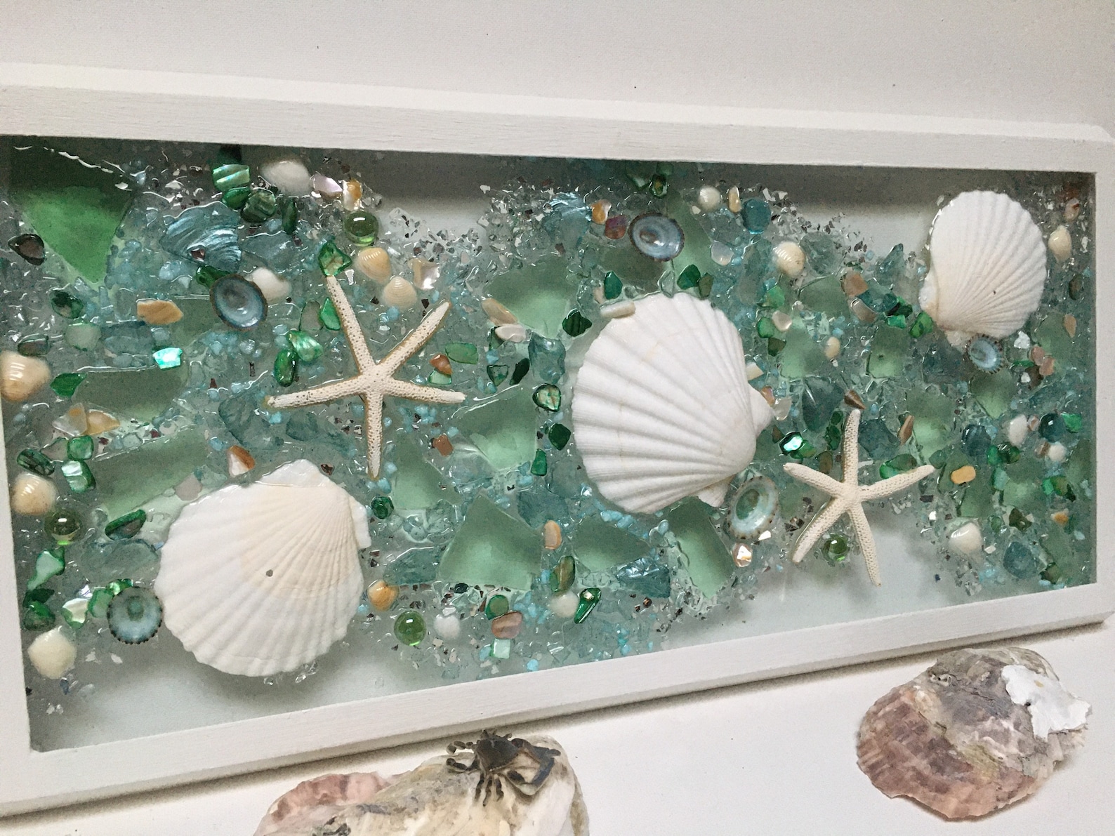 Seafoam Green Seashell Window Art/pastel Wall Art/seashell Wall Art ...