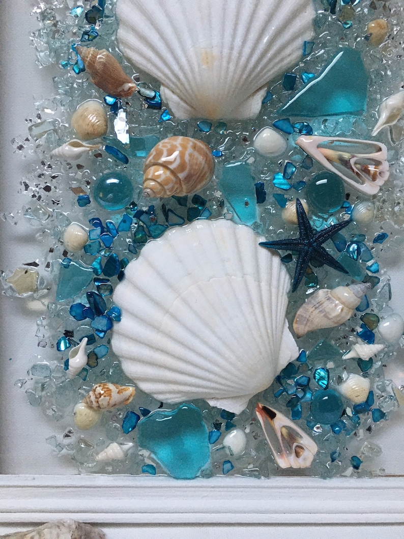 Seashell Art for Beach Home Beach Decor Resin Art Resin - Etsy