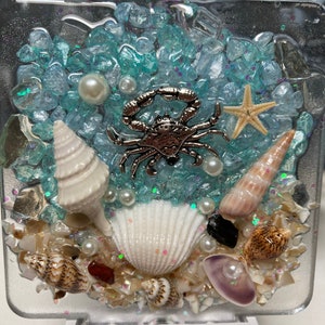 Crab Night Light/blue Crab Night Light/sea Glass Night Light/resin ...