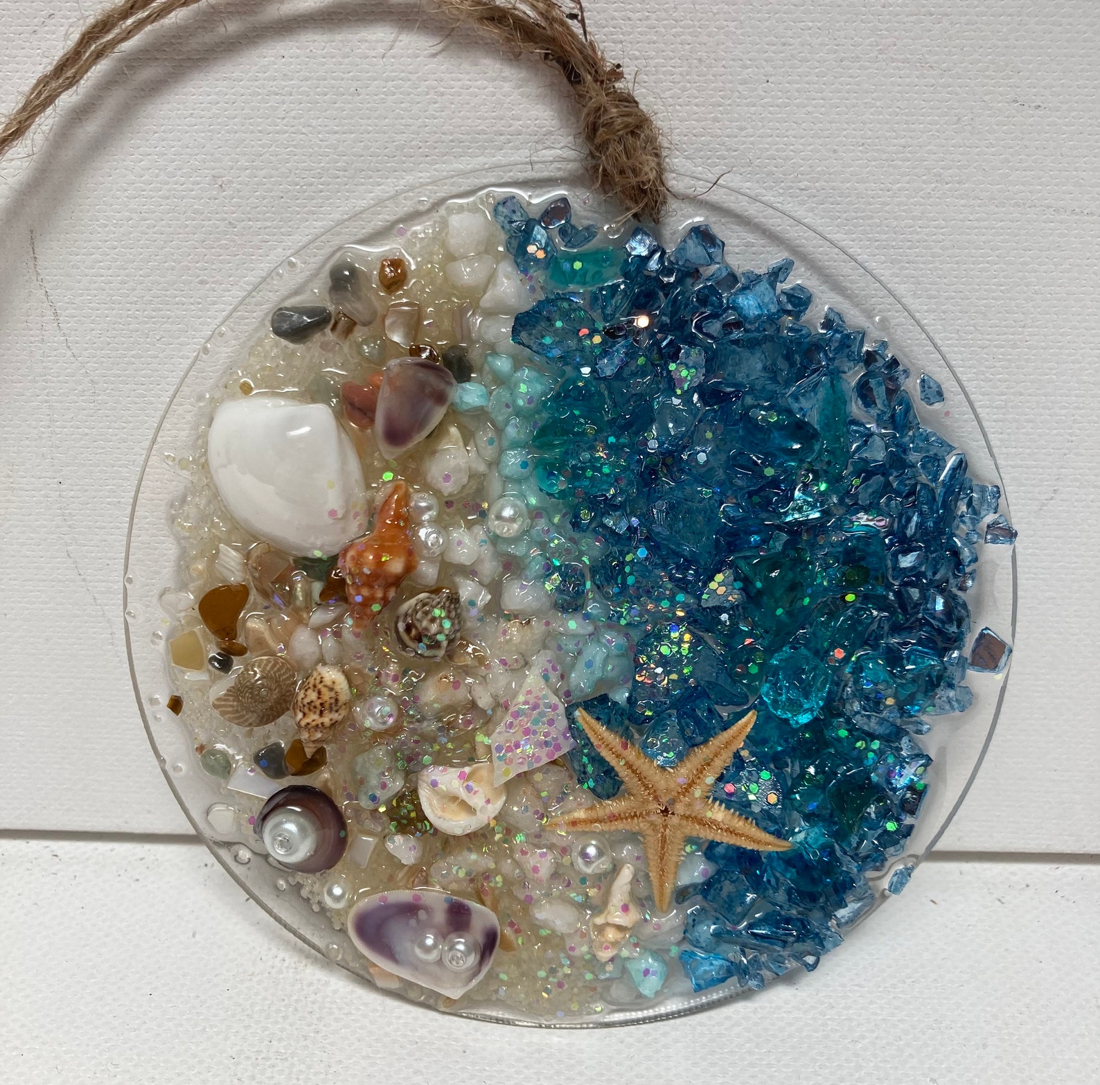 Seashell Coastal Ornament/sun Catcher, Seashell Sun Catcher, Coastal ...