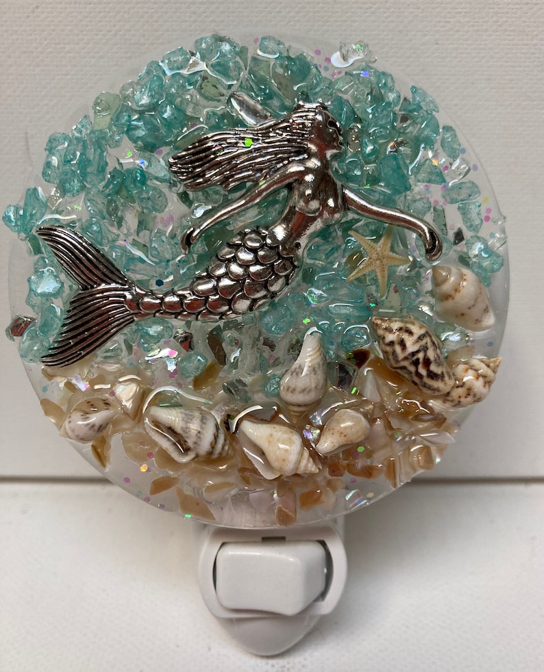 Mermaid Nightlight, Coastal Mermaid Nightlight,seaglass Nightlight ...