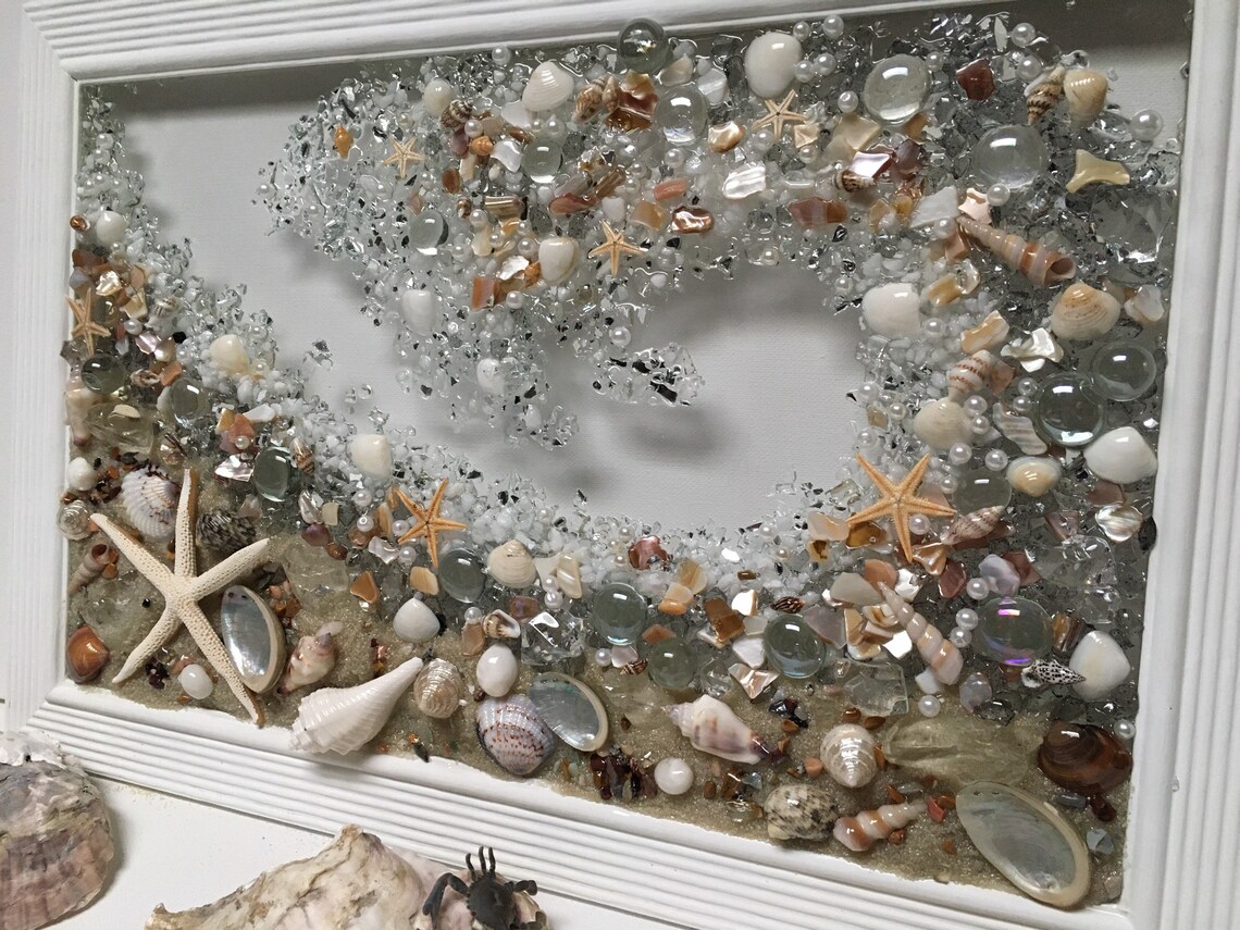 White Crystal & Seashell Ocean Wave/crystal Coastal - Etsy