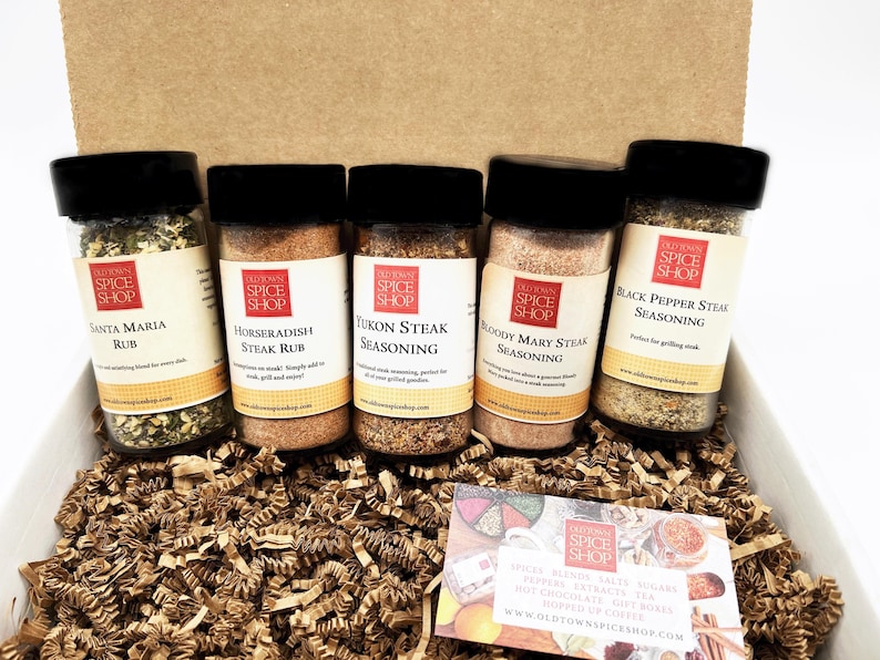 Gourmet Steak Seasoning Gift Box - BBQ Rub Sampler for Men - Grilling ...