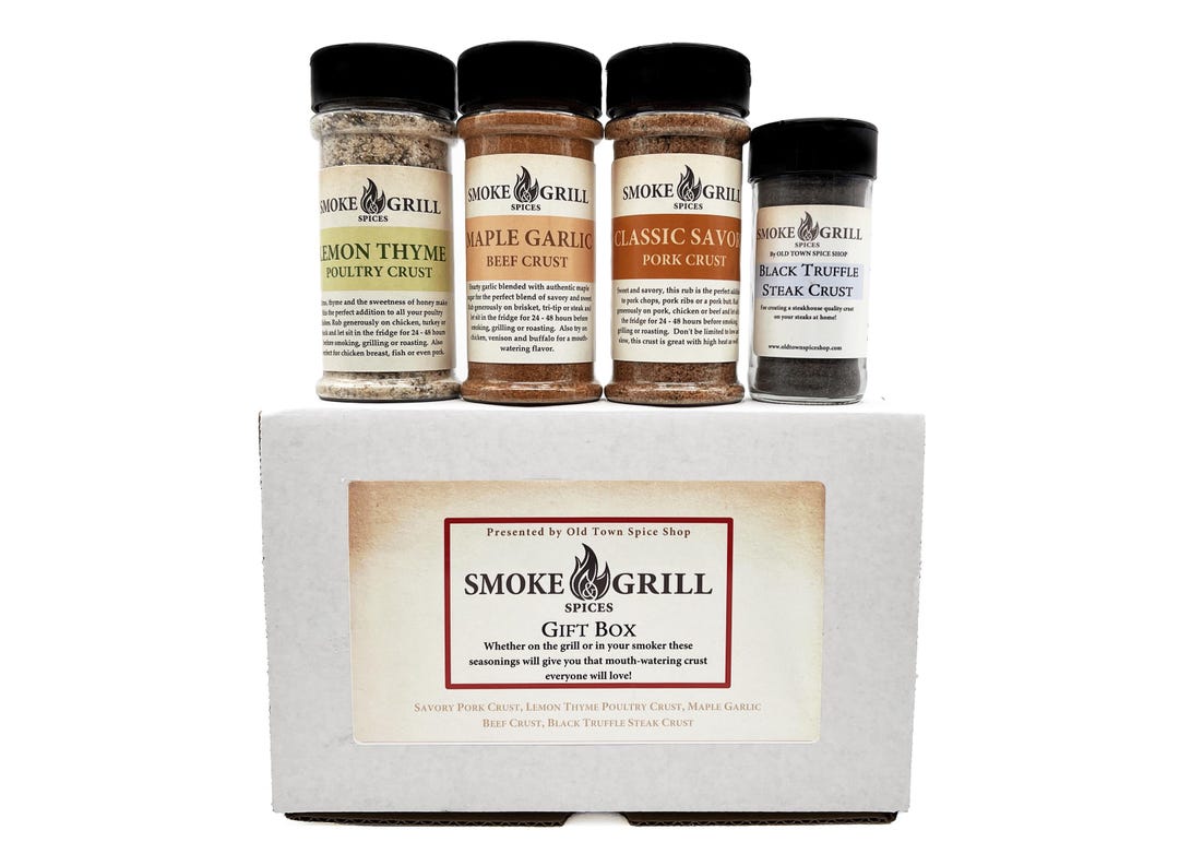Smoke & Grill Gift Box, BBQ Grilling and Smoker Spices, Barbeque Spices ...