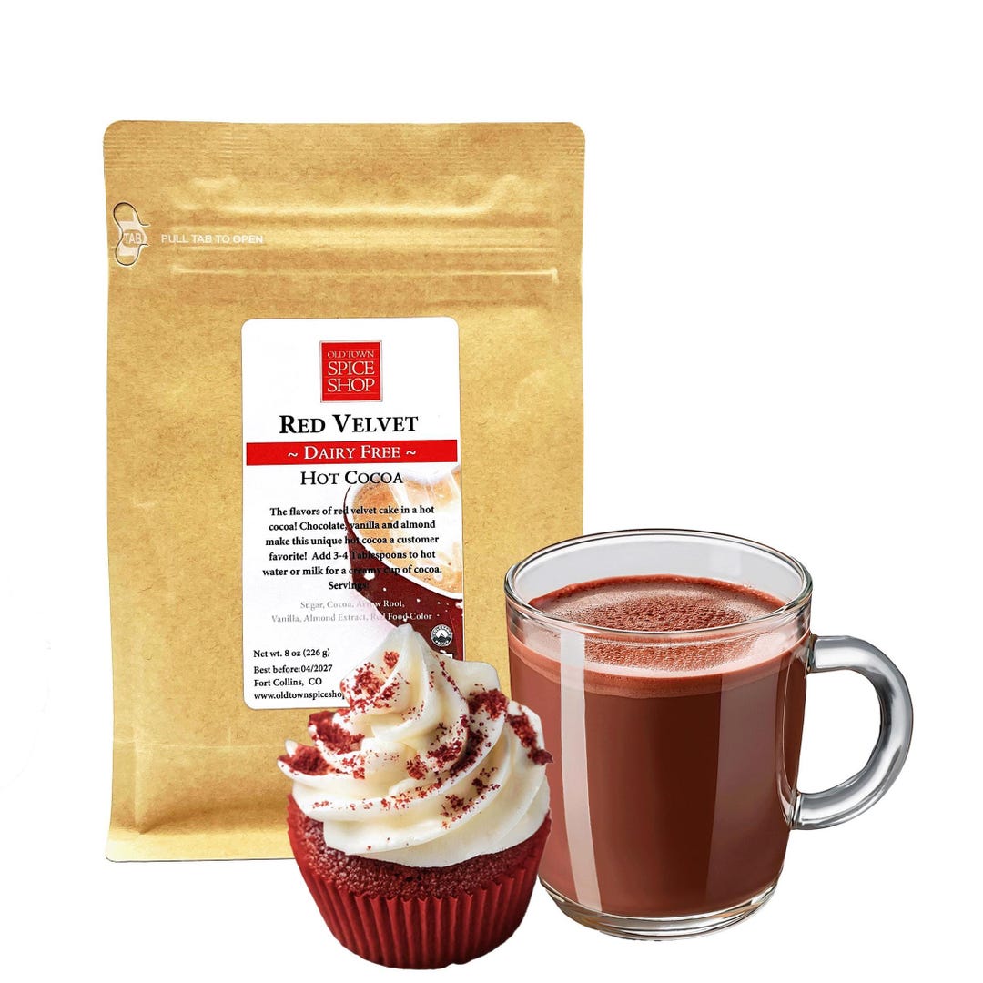 Red Velvet Hot Cocoa Non-dairy, Dairy Free Gourmet Hot Chocolate ...